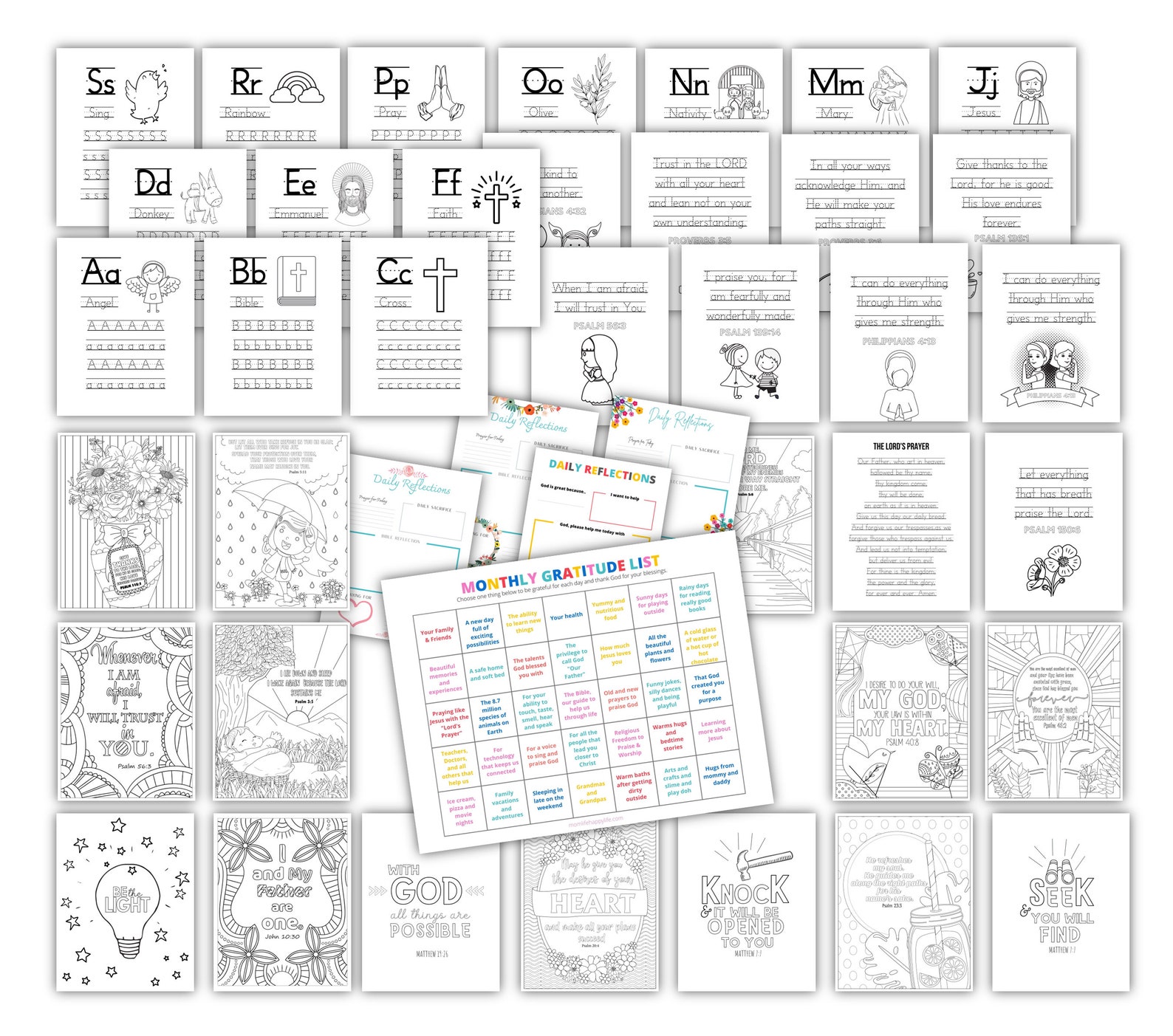 Bible Activity Worksheets and Coloring Pages for Kids and Adults - Etsy