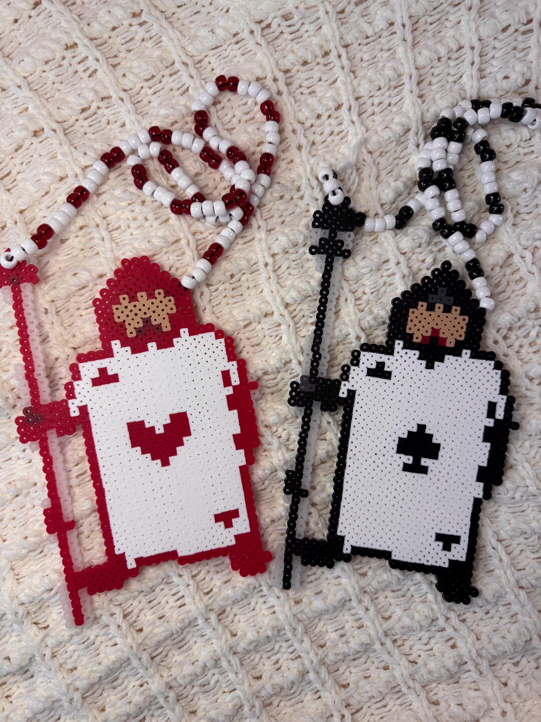 Army of Cards Duo Set Rave Kandi Perler Necklace - Etsy