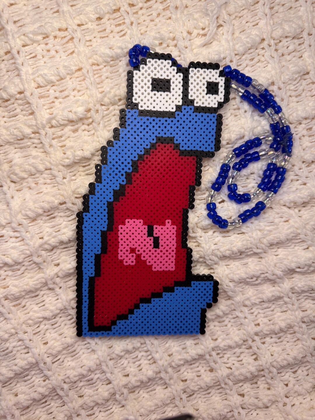 Screaming Sardine Spongebob Reference Rave Kandi Perler Necklace - Etsy