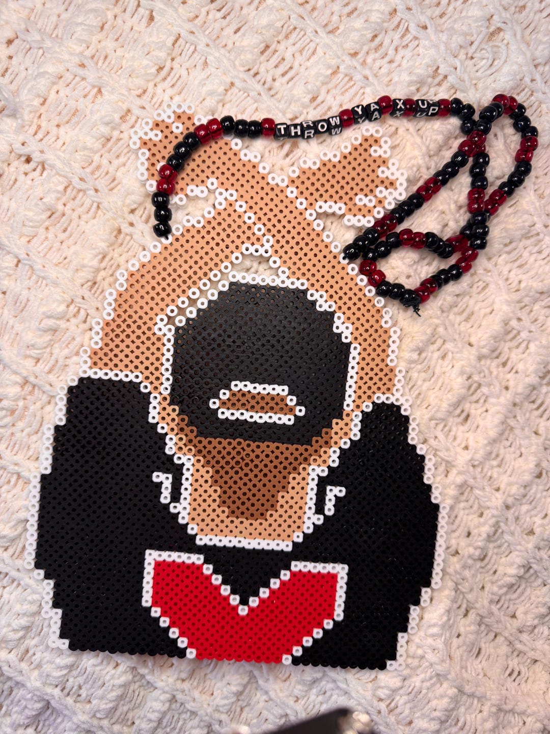 Throw Your X up Rave Kandi Perler Necklace | DJ Perler | DJ Logo Perler ...