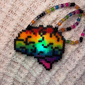 Rainbow Brains Light up Perler | DJ Logo Perler | Rave Perler | Rave ...