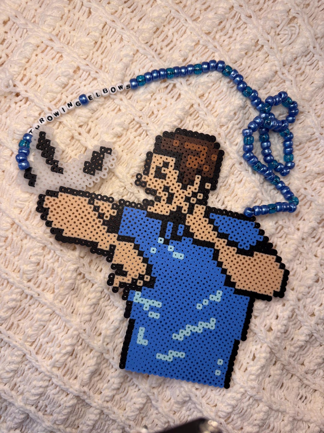 Throwin' Elbows Perler Necklace | DJ Perler | DJ Logo Perler | Rave ...