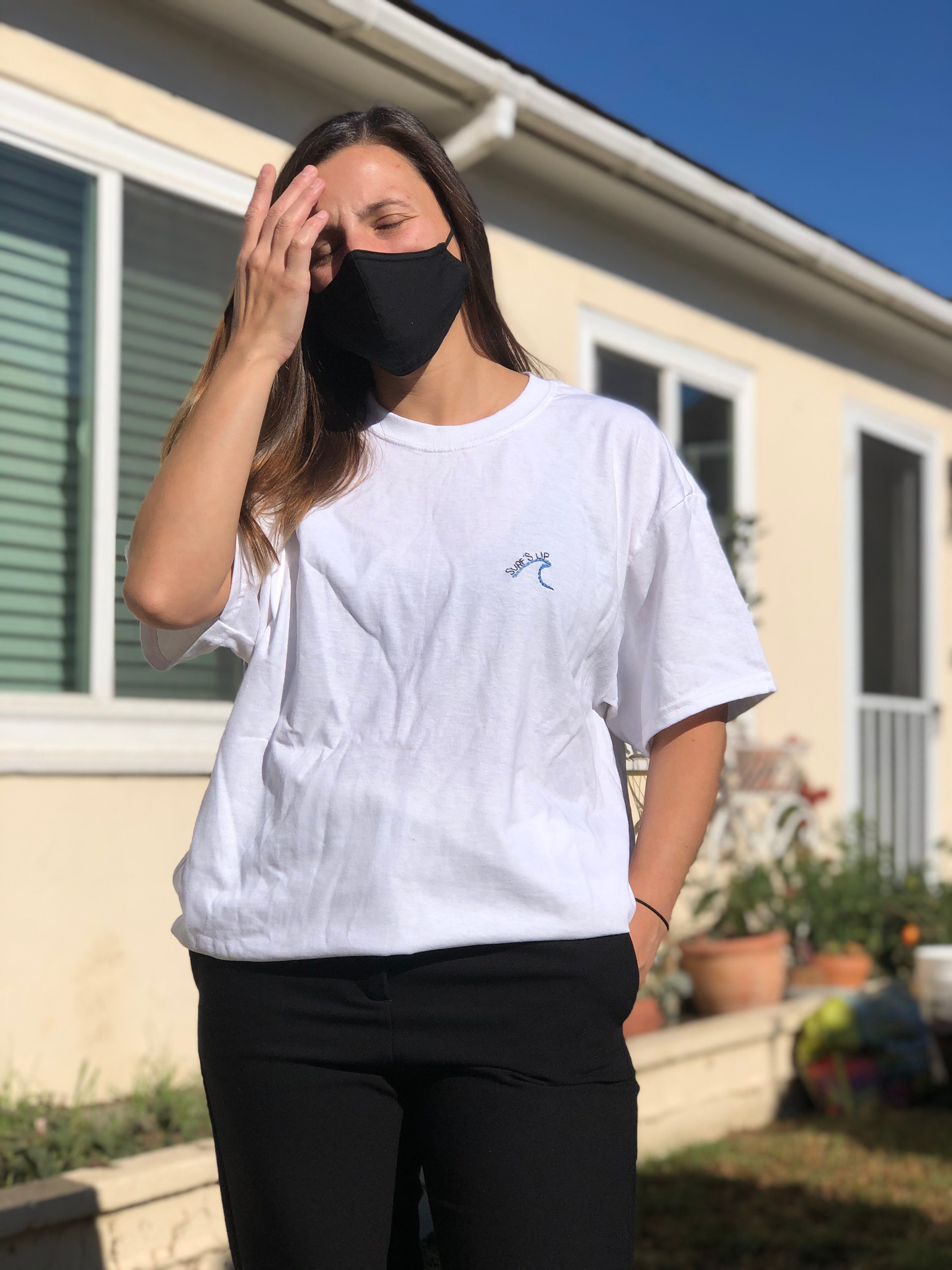 Hand Embroidered T-shirt - Surf's Up - Etsy