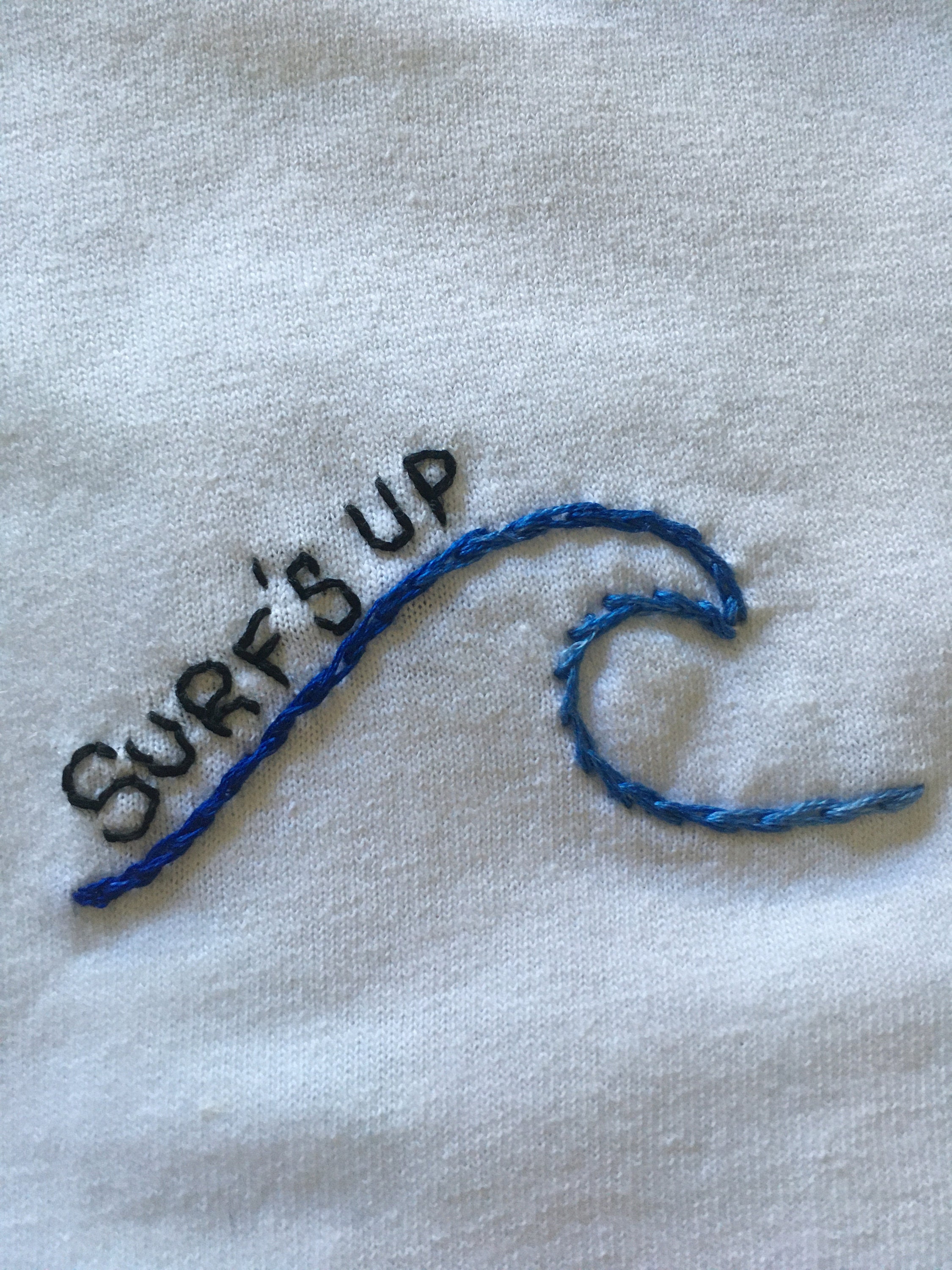 Hand Embroidered T-shirt - Surf's Up - Etsy