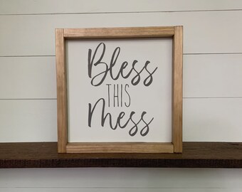 Bless This Mess Sign | Etsy