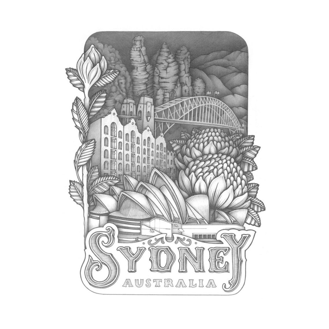 Sydney Illustration | Art | Original Drawing | Australia - Etsy Australia