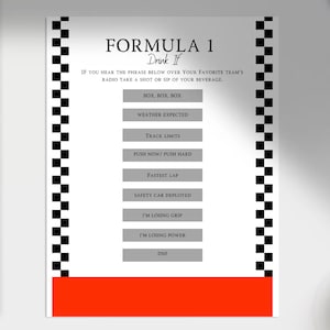 Formula 1 Drink If Drinking Game Digital Download - Etsy