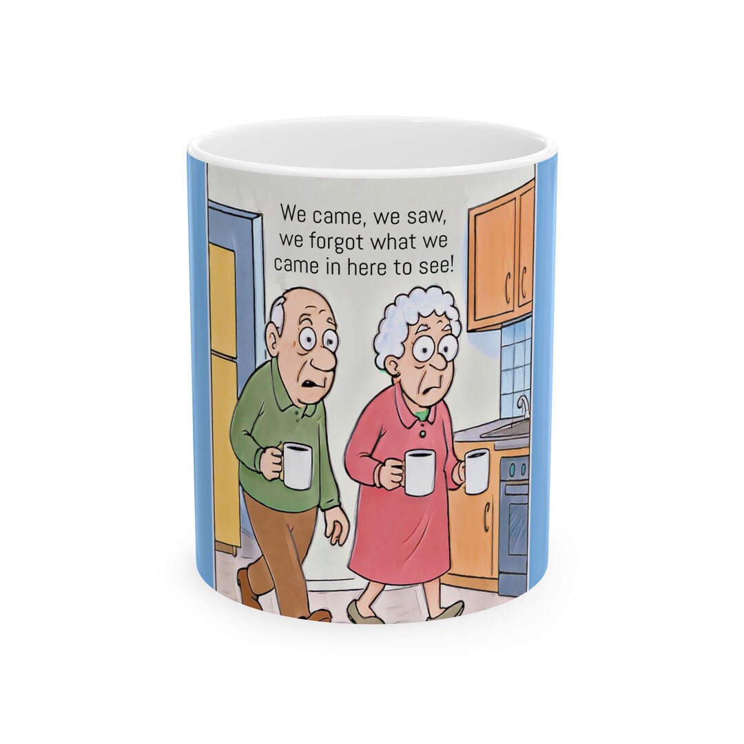 Personalized Funny Grandma Grandpa Coffee Mug: Forgetful Cartoon - Etsy