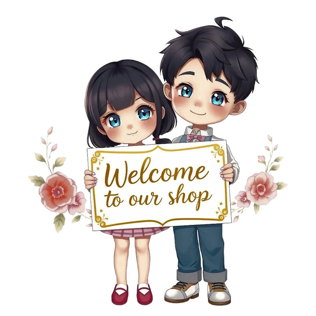 Shopkeeper Kids With Signs Clipart Collection - Etsy