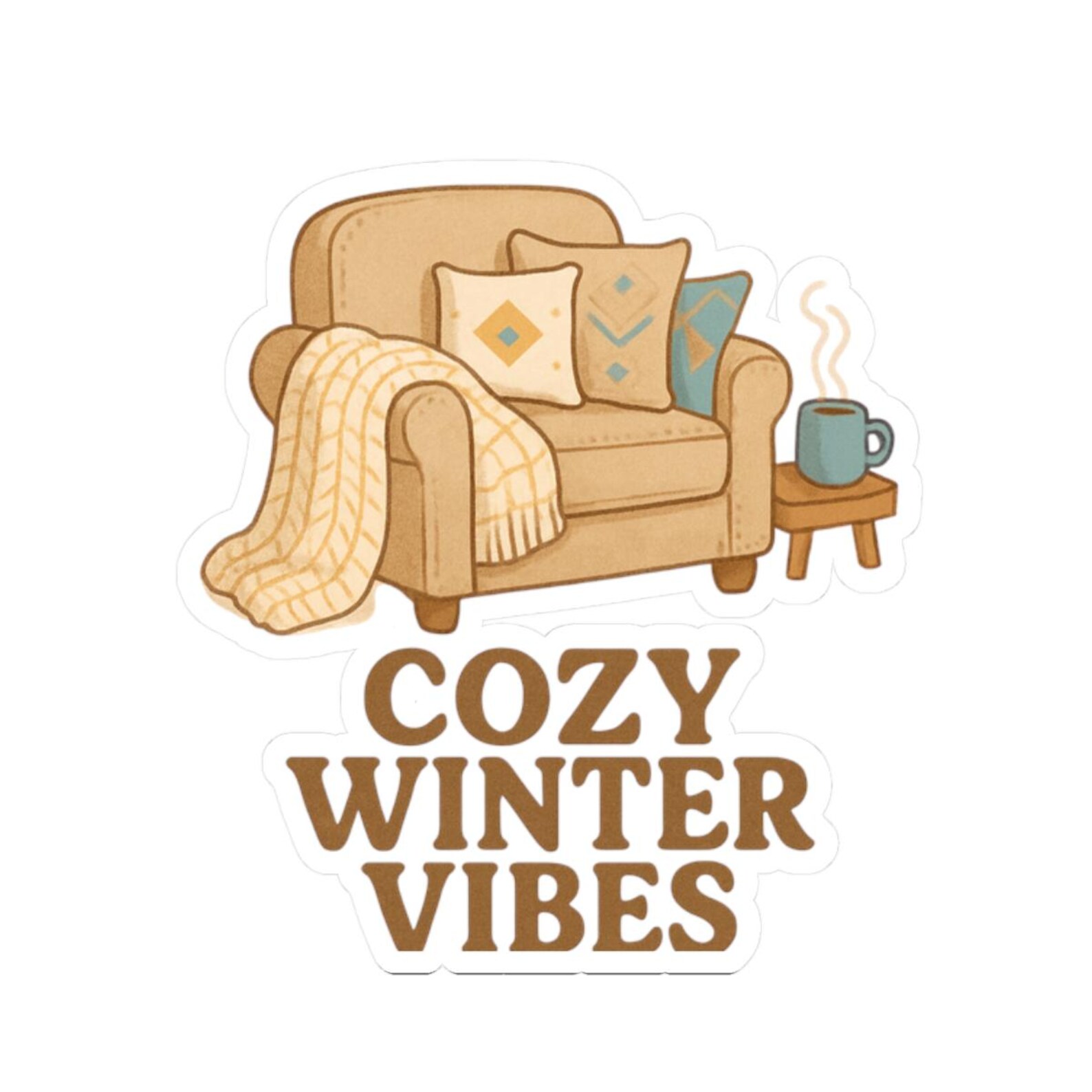 Cozy Winter Vibes Kiss-cut Vinyl Sticker - Etsy