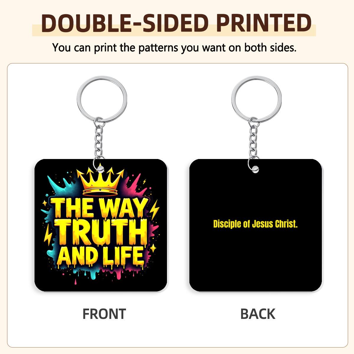 Personalized Christian Way, Truth and Life Key Chain - Etsy