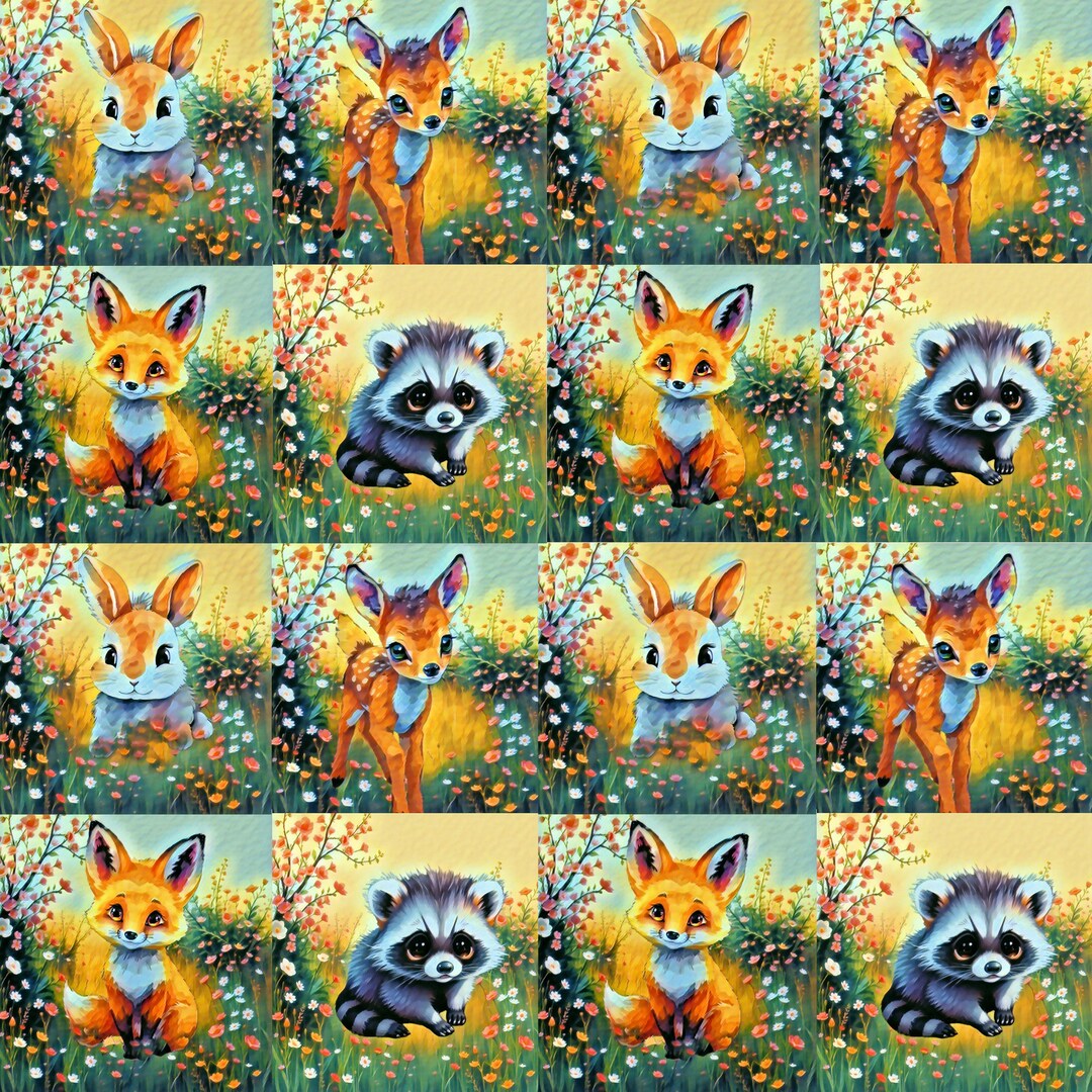 Repeating Pattern With Woodland Animals Theme - Etsy