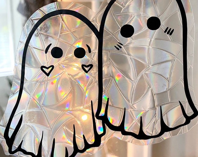 Ghost Suncatcher Window Cling | Spooky Halloween Window Decal Sticker ...