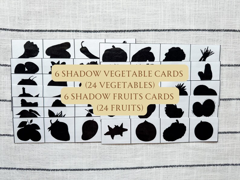 Fruits & Vegetables Shadow Matching Game, Preschool Learning (digital ...