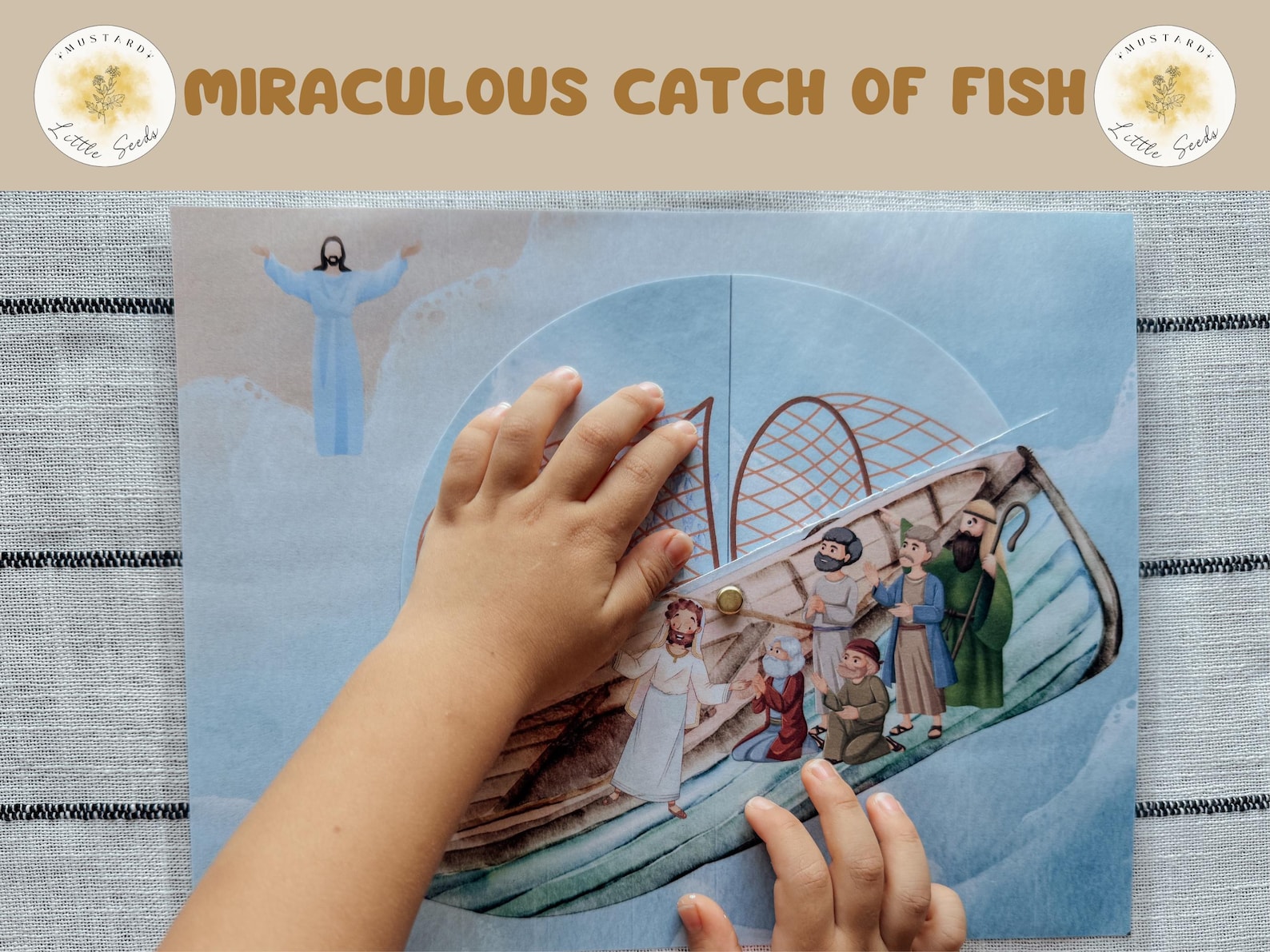 Miraculous Catch of Fish Printable Miracles of Jesus Crafts Bible Hands ...