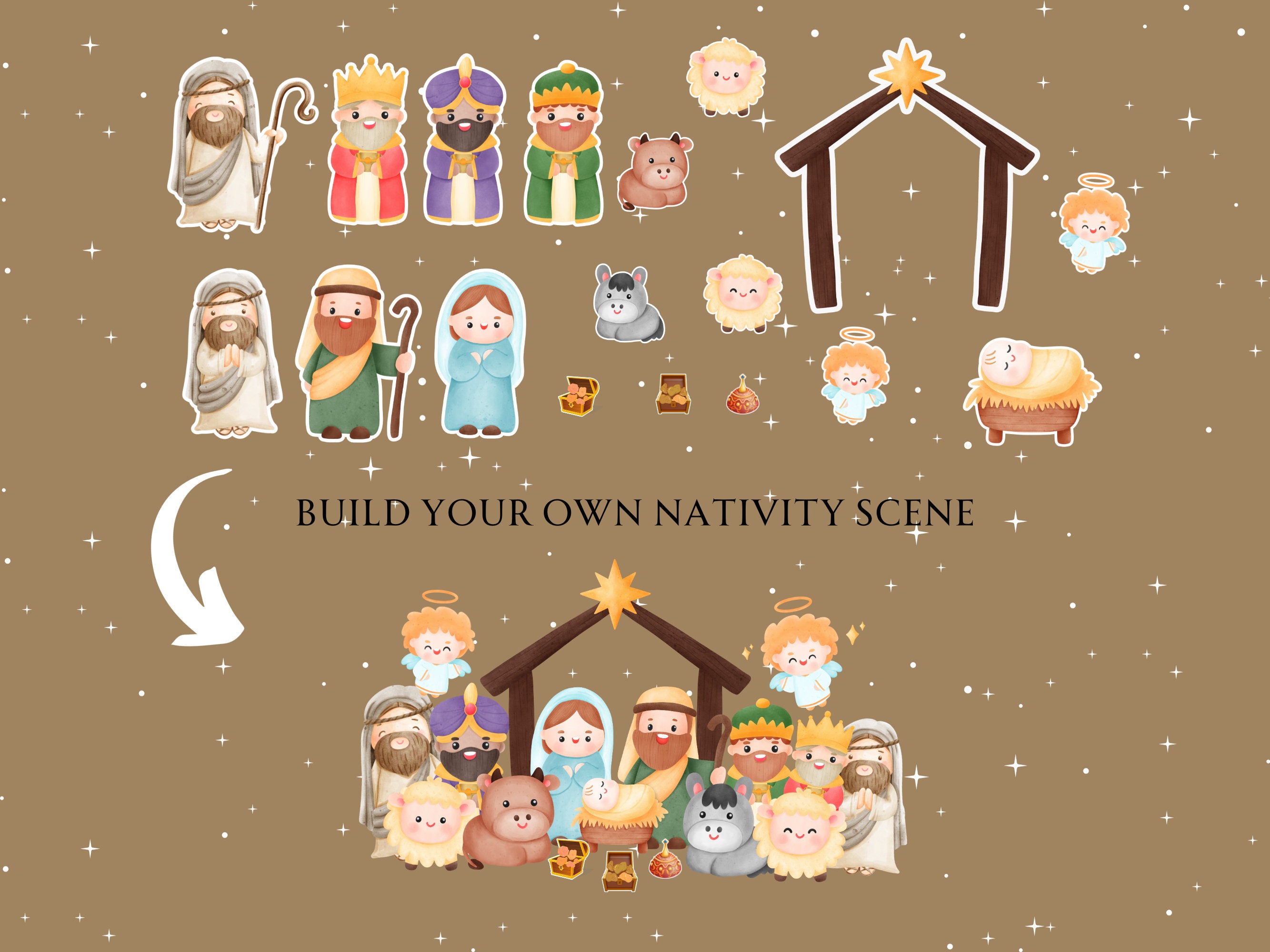 Nativity Scene Paper Dolls, Birth of Jesus Story (printable) - Etsy