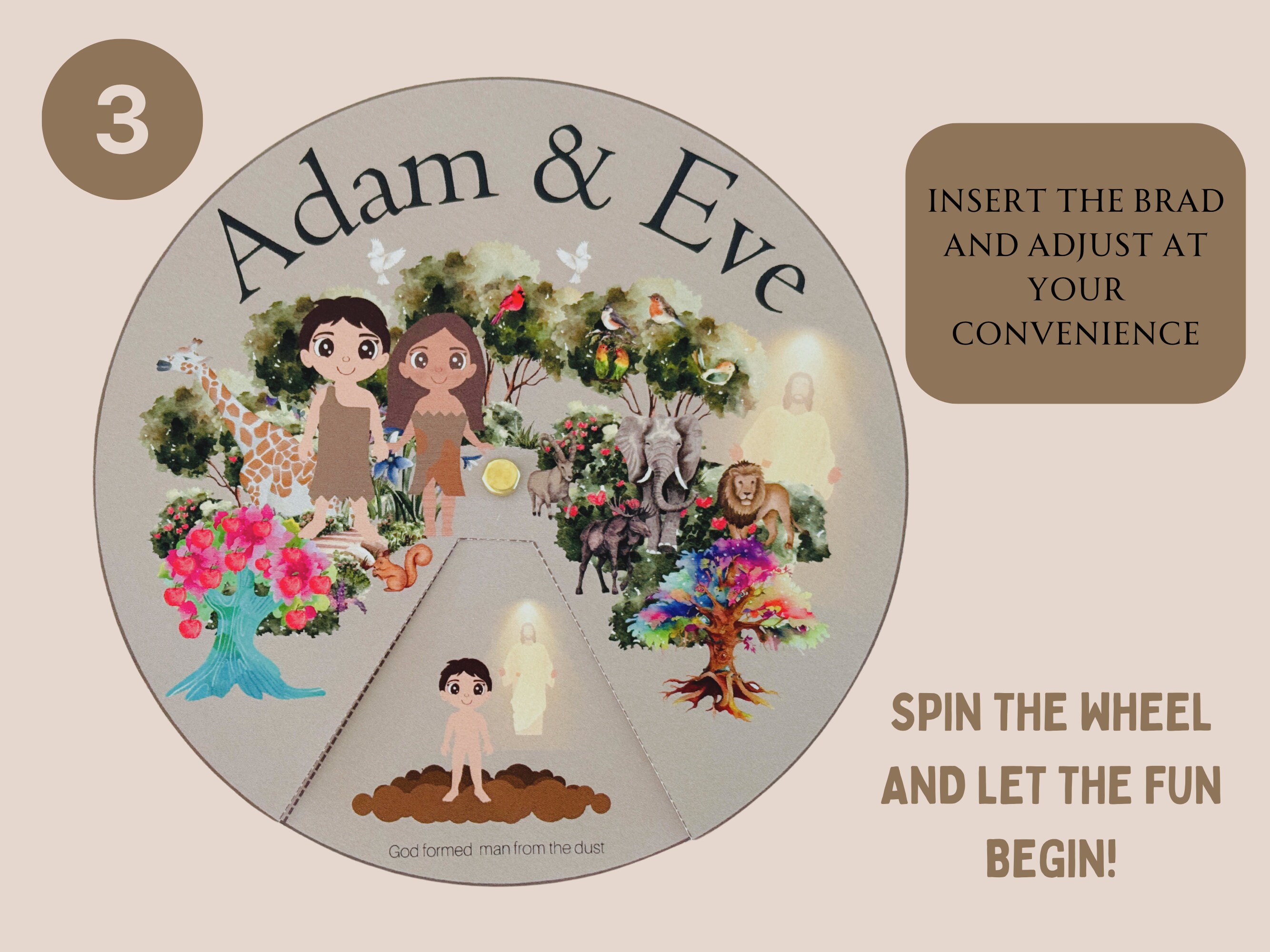Adam and Eve Spinner Wheel Bible Story for Children Activity Craft ...