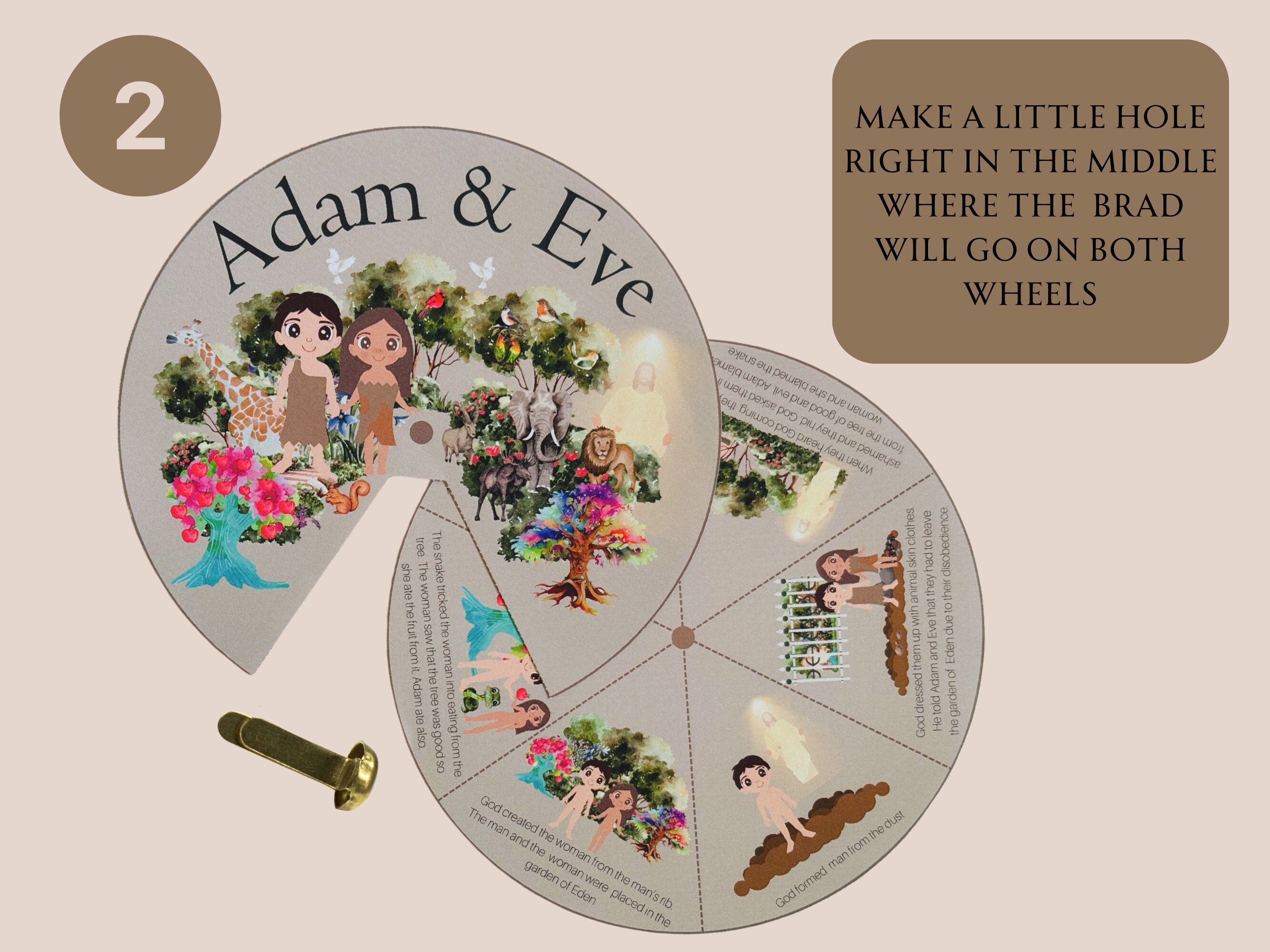 Adam and Eve Spinner Wheel Bible Story for Children Activity Craft ...