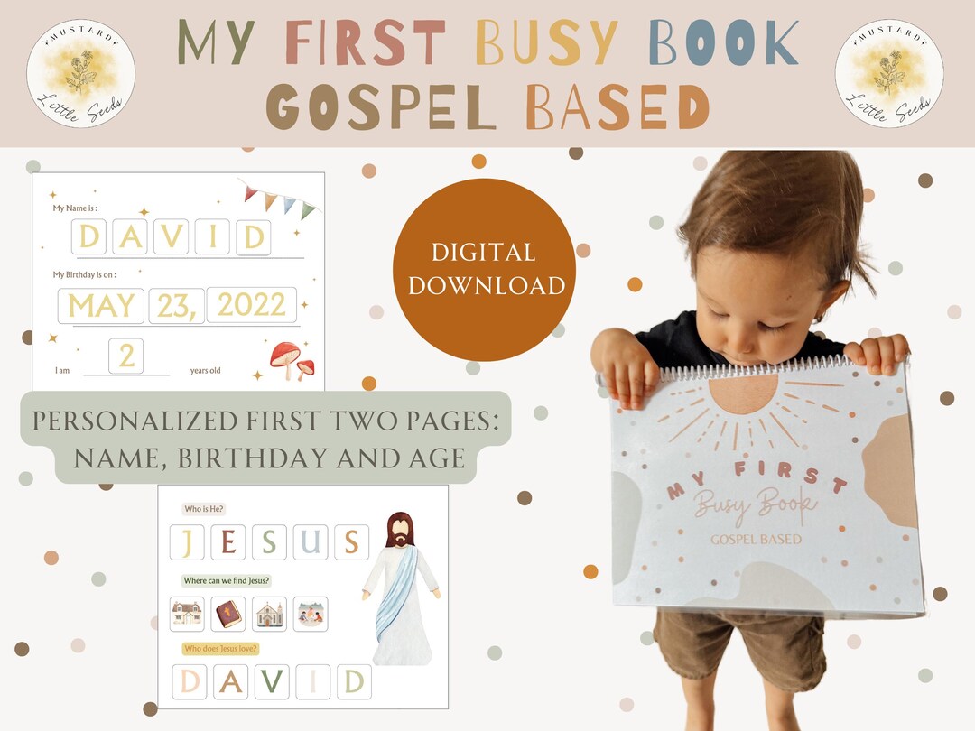 Busy Book Toddler Preschool My First Gospel Based Religious and ...