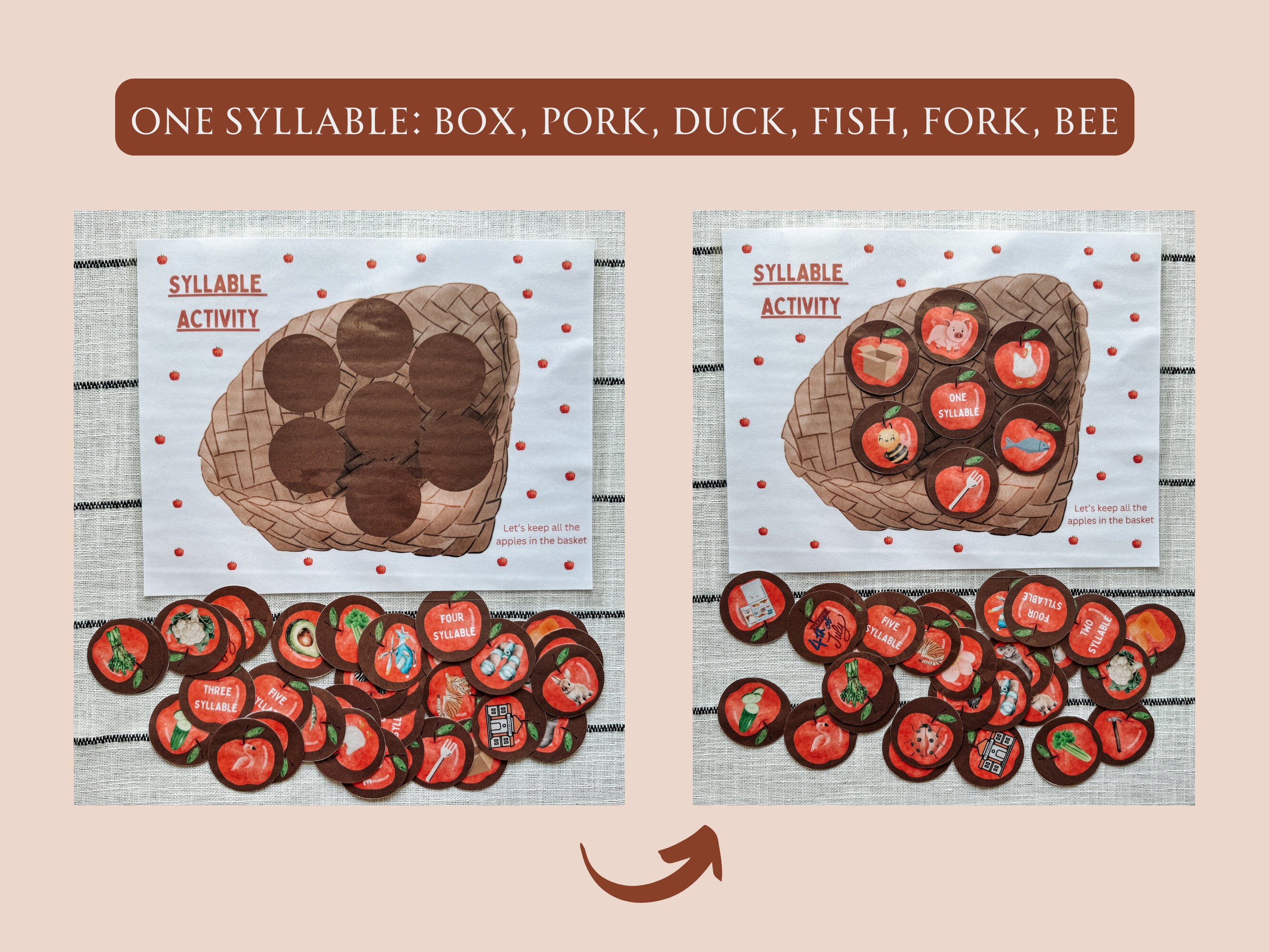 The Syllable Sorting Game Worksheet Homeschool Preschool Activities ...