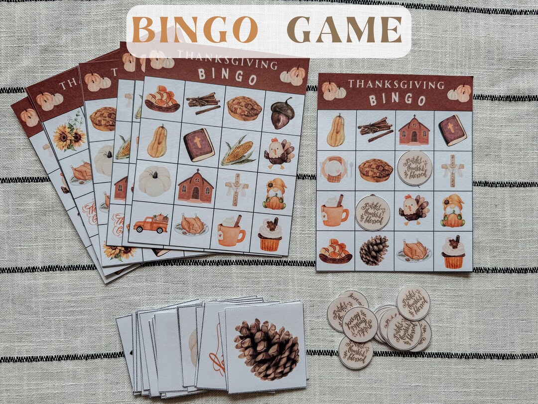 Thanksgiving Bingo Bible Game for Children Activity Craft Thankful ...