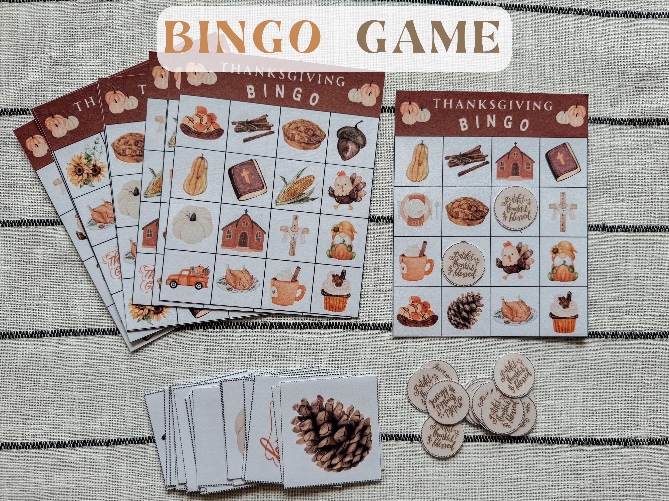 Thanksgiving Bingo Bible Game for Children Activity Craft Thankful ...
