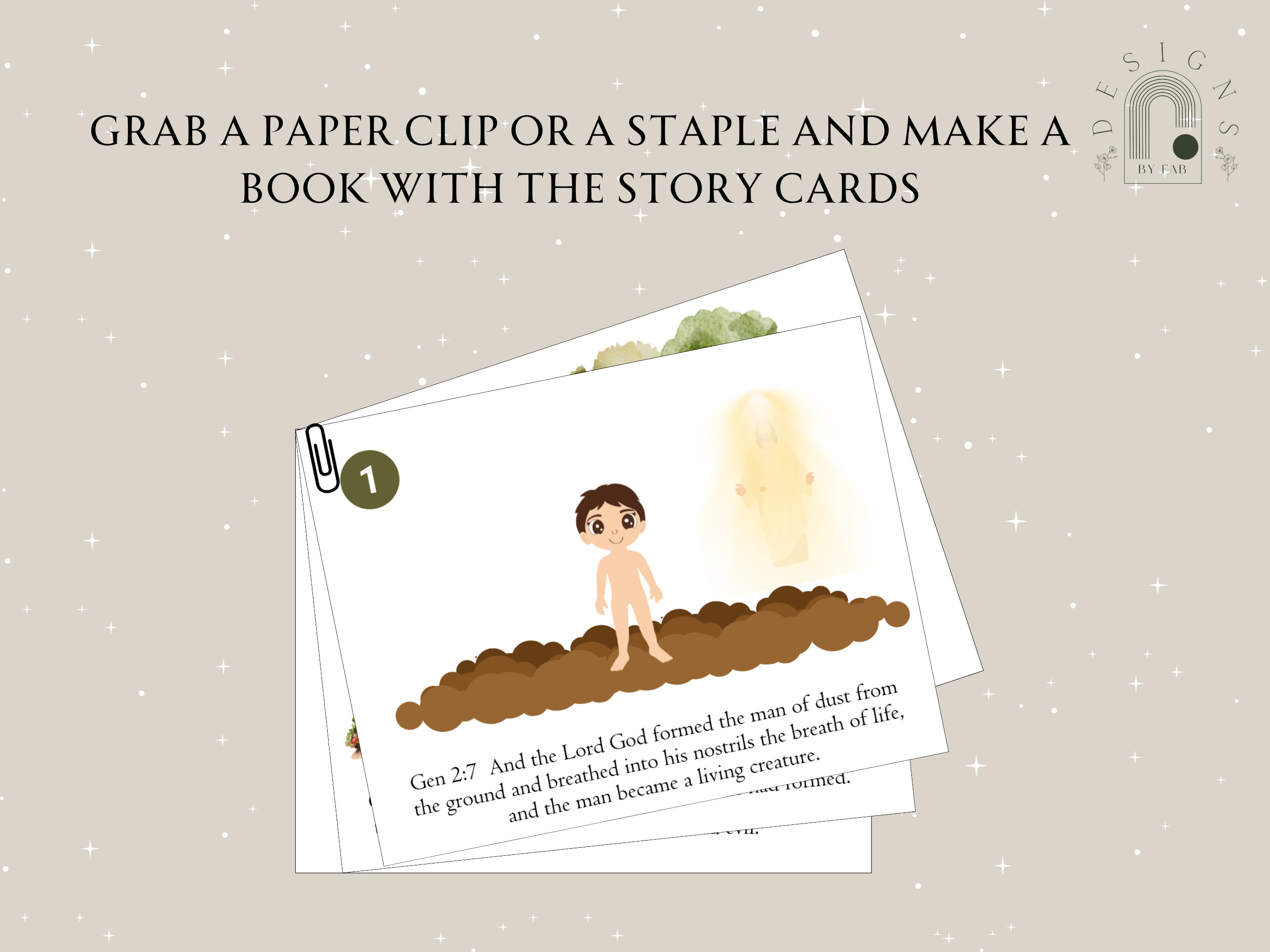 Adam and Eve Complete Bible Story Cards for Children Interactive Lesson ...