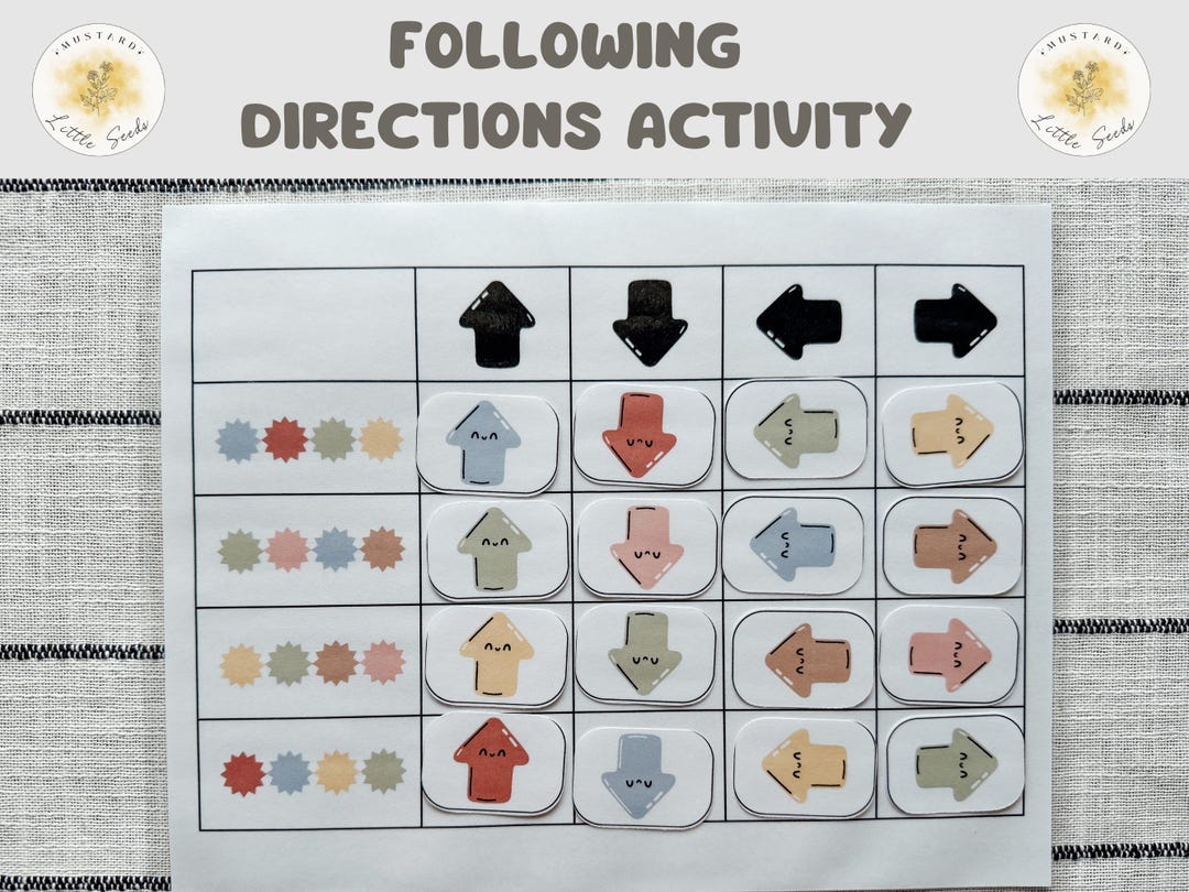 Directions Learning Activity Game Homeschool Engaging Lesson for Kids ...