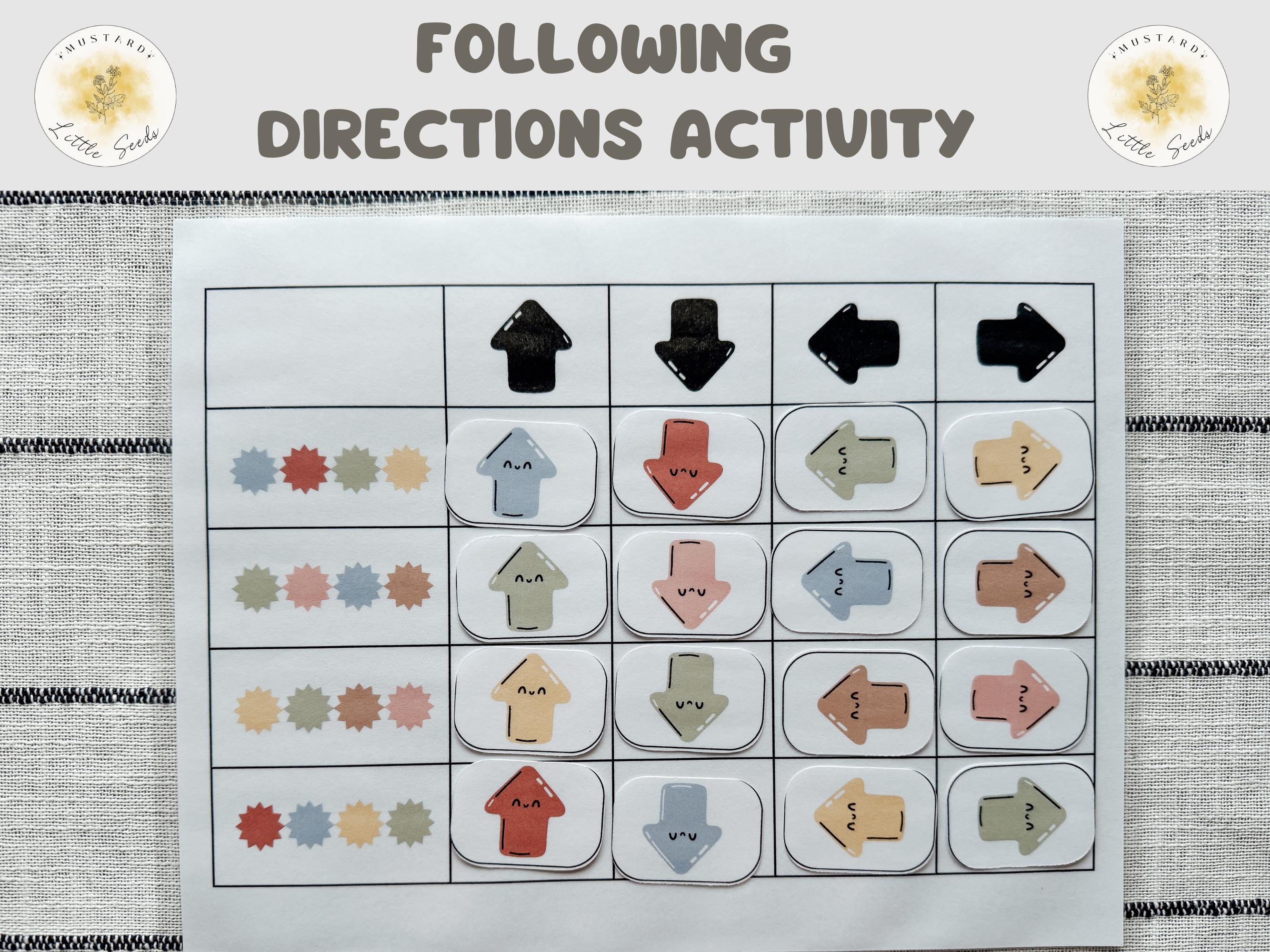 Directions Learning Activity Game Homeschool Engaging Lesson for Kids ...