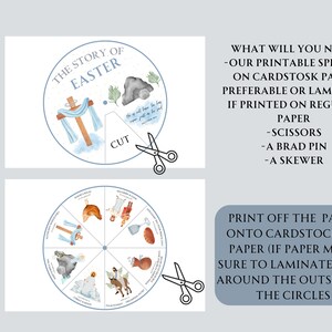 Easter Story for Kids, Easter Craft & Coloring Spinner Wheel Holy Week ...