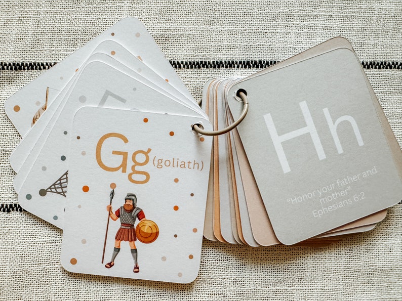 Bible ABC Flashcards Digital Gospel Based Alphabet Set Cards A-Z ...