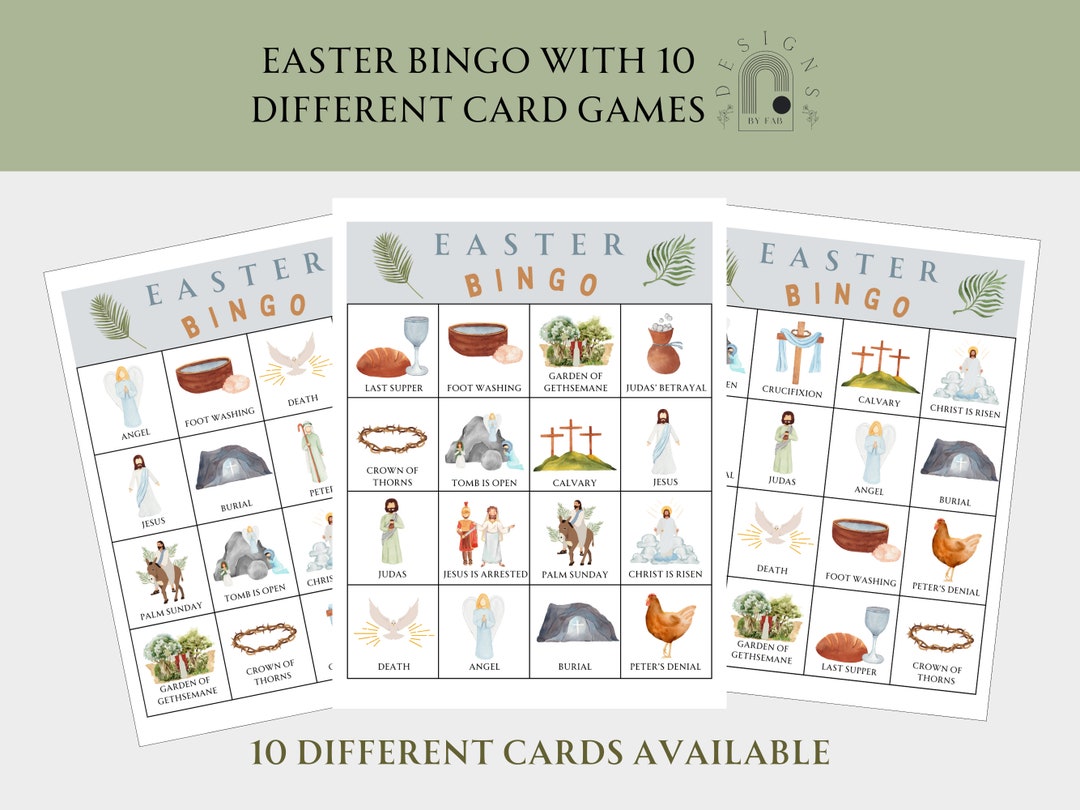 Easter Bingo Bible Game for Children Activity Craft Jesus Christ Has ...