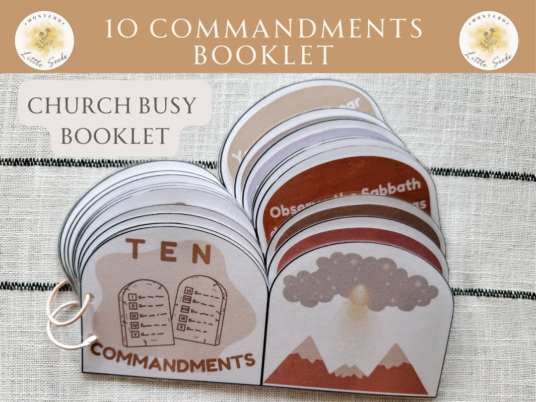 10 Commandments Church Quiet Busy Booklet for Children Bible Activity ...