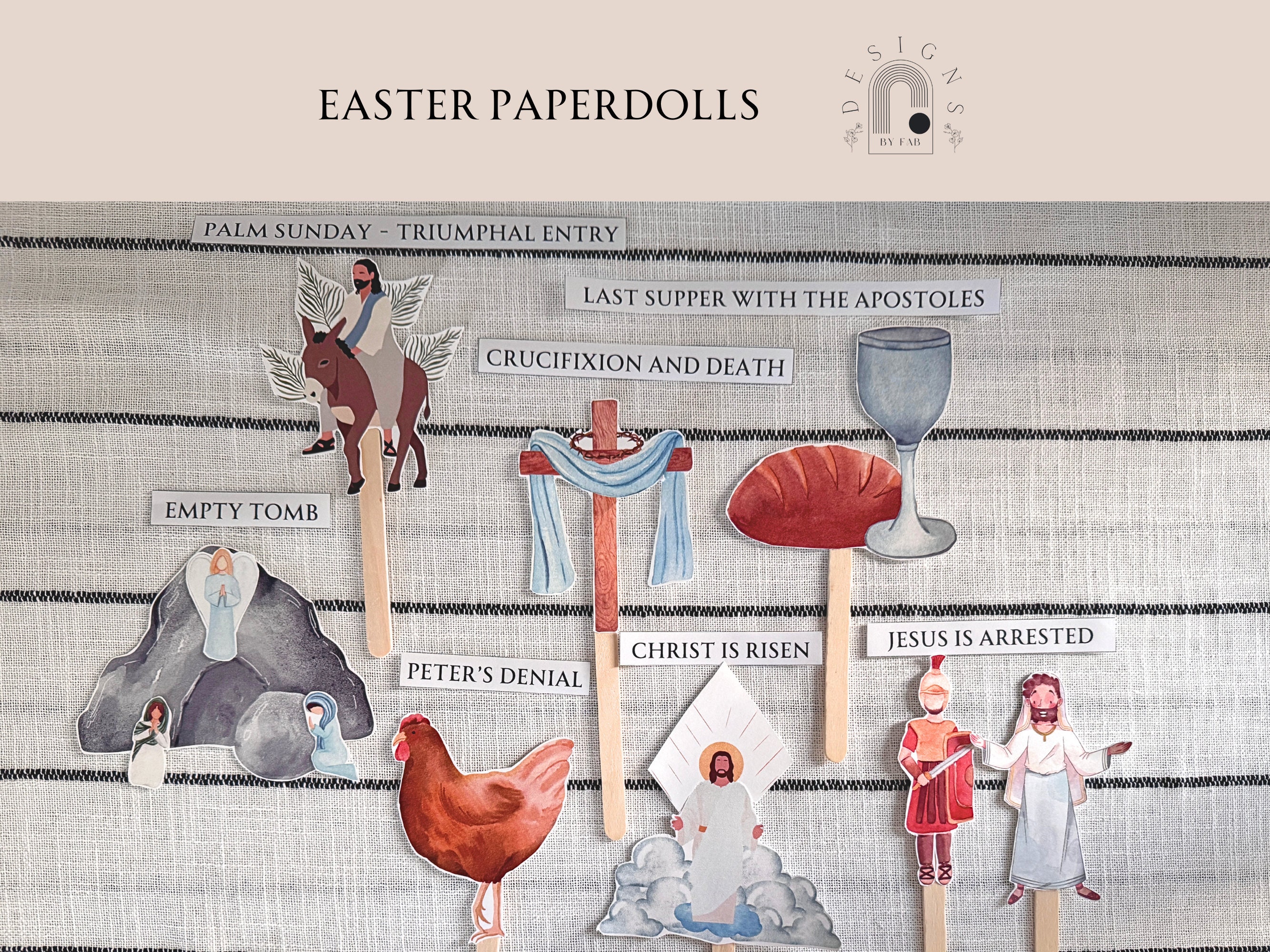 Paper Doll Easter Printable Bible Story Resurrection Fun Games ...