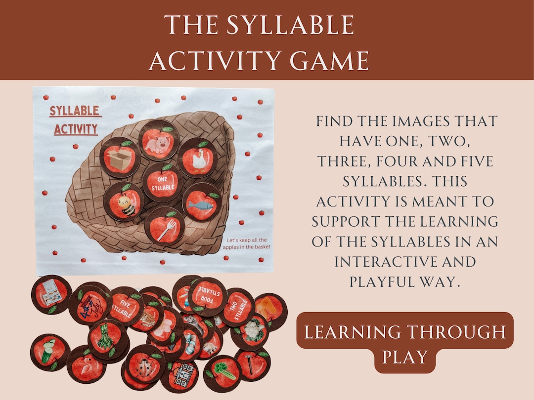 The Syllable Sorting Game Worksheet Homeschool Preschool Activities ...