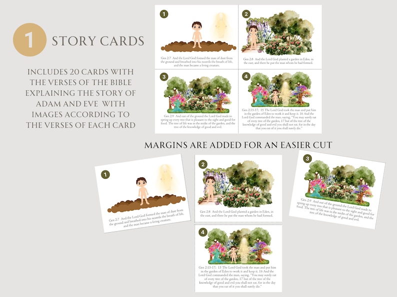 Adam and Eve Activity Bundle Story Cards Spinner Wheel Paper Dolls - Etsy