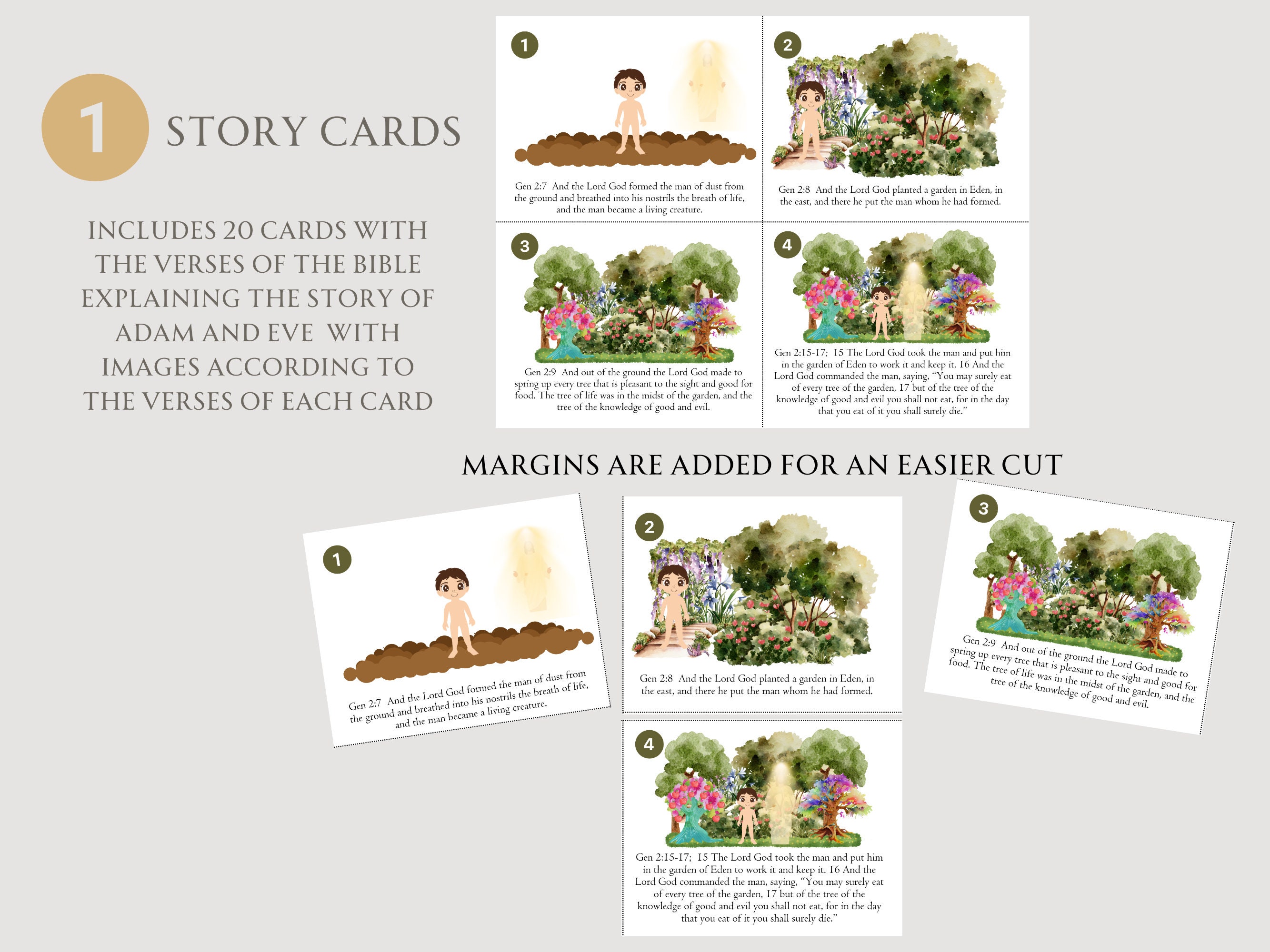 Adam and Eve Activity Bundle Story Cards Spinner Wheel Paper Dolls - Etsy