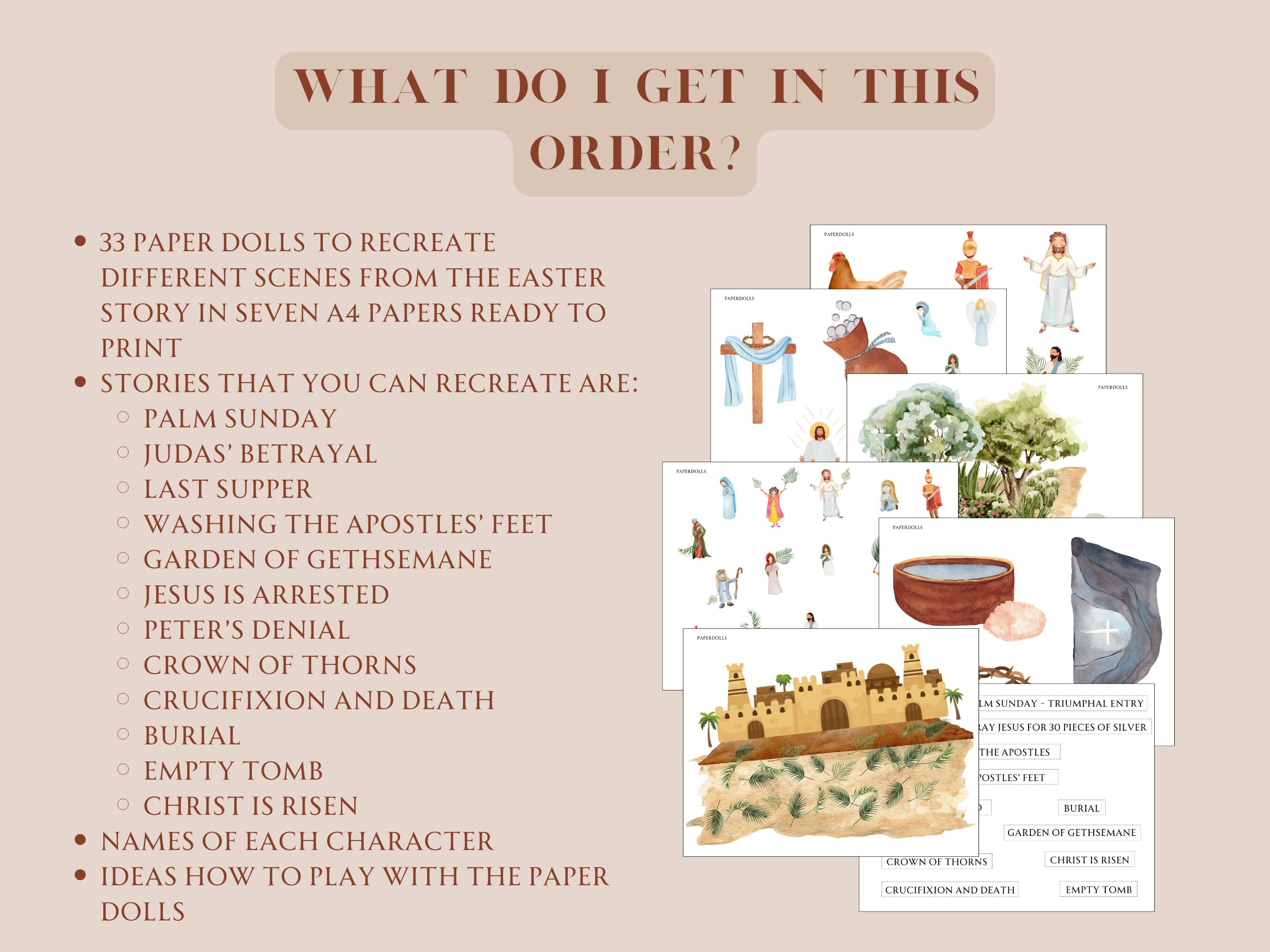 Paper Doll Easter Printable Bible Story Resurrection Fun Games ...