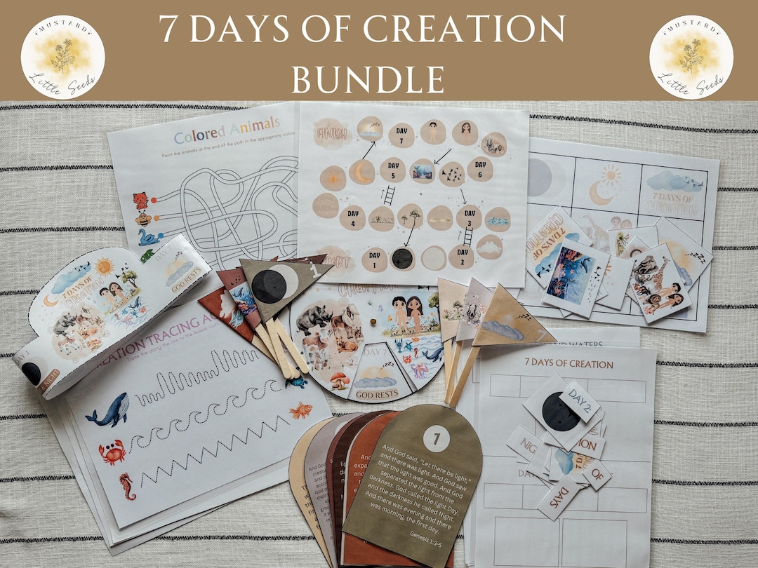7 Days of Creation Bundle Digital Download the Beginning Bible Story ...