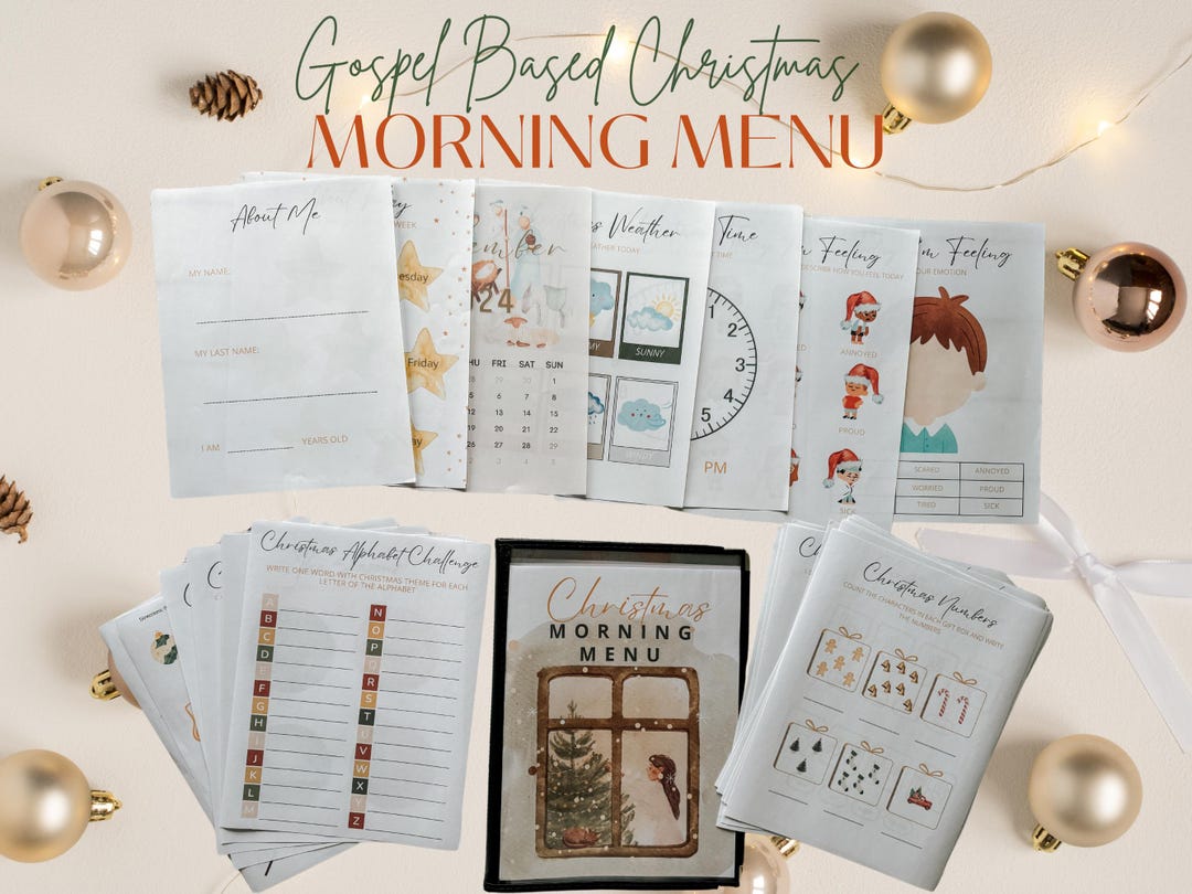 Morning Menu Christmas Christian Gospel Based for Children Church ...