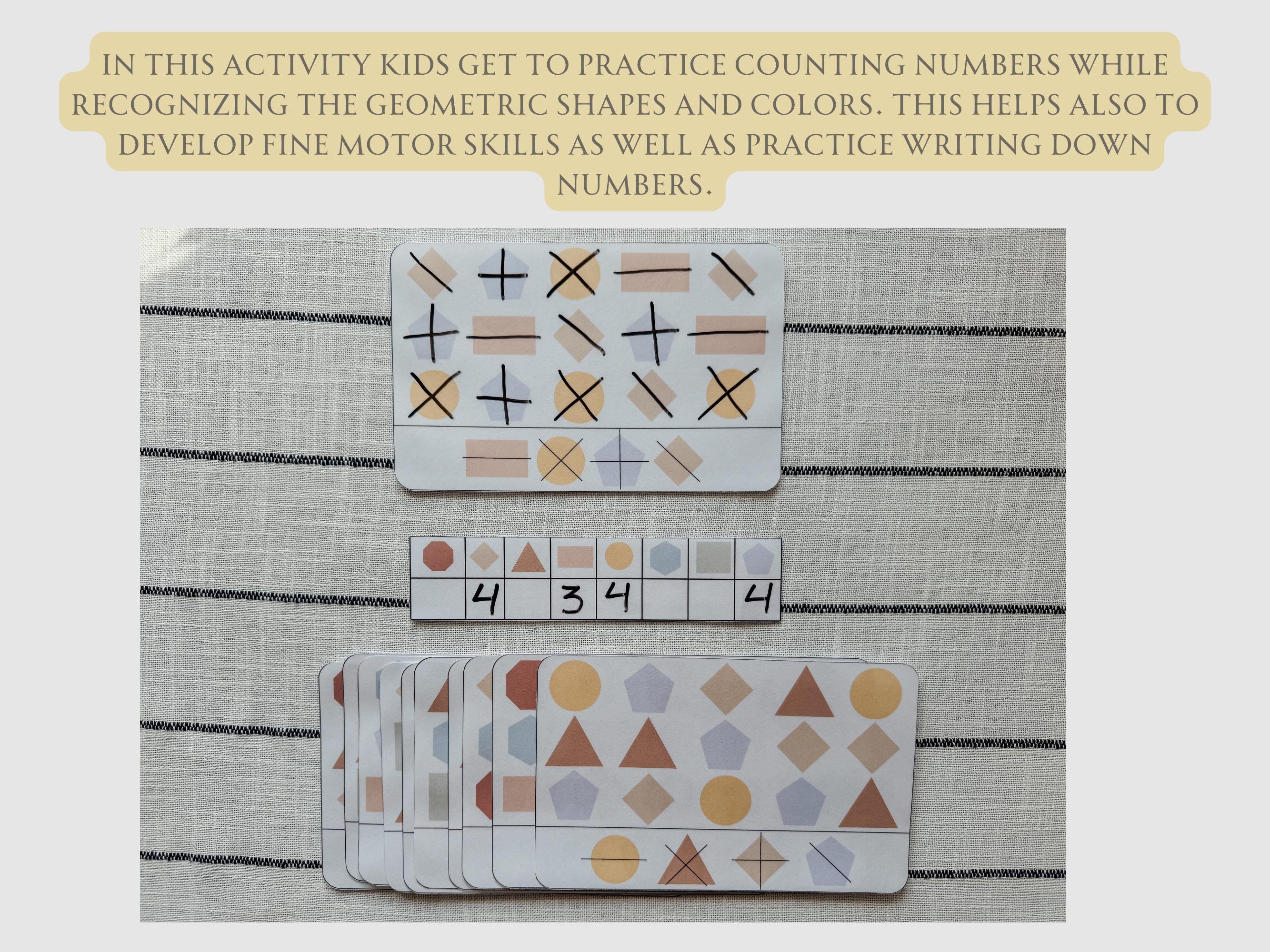 Geometric Shapes Counting Activity Homeschool Engaging Lesson for Kids ...