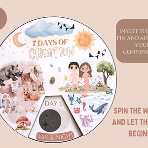 7 Days of Creation Spinner Wheel Bible Craft Activity for Children ...