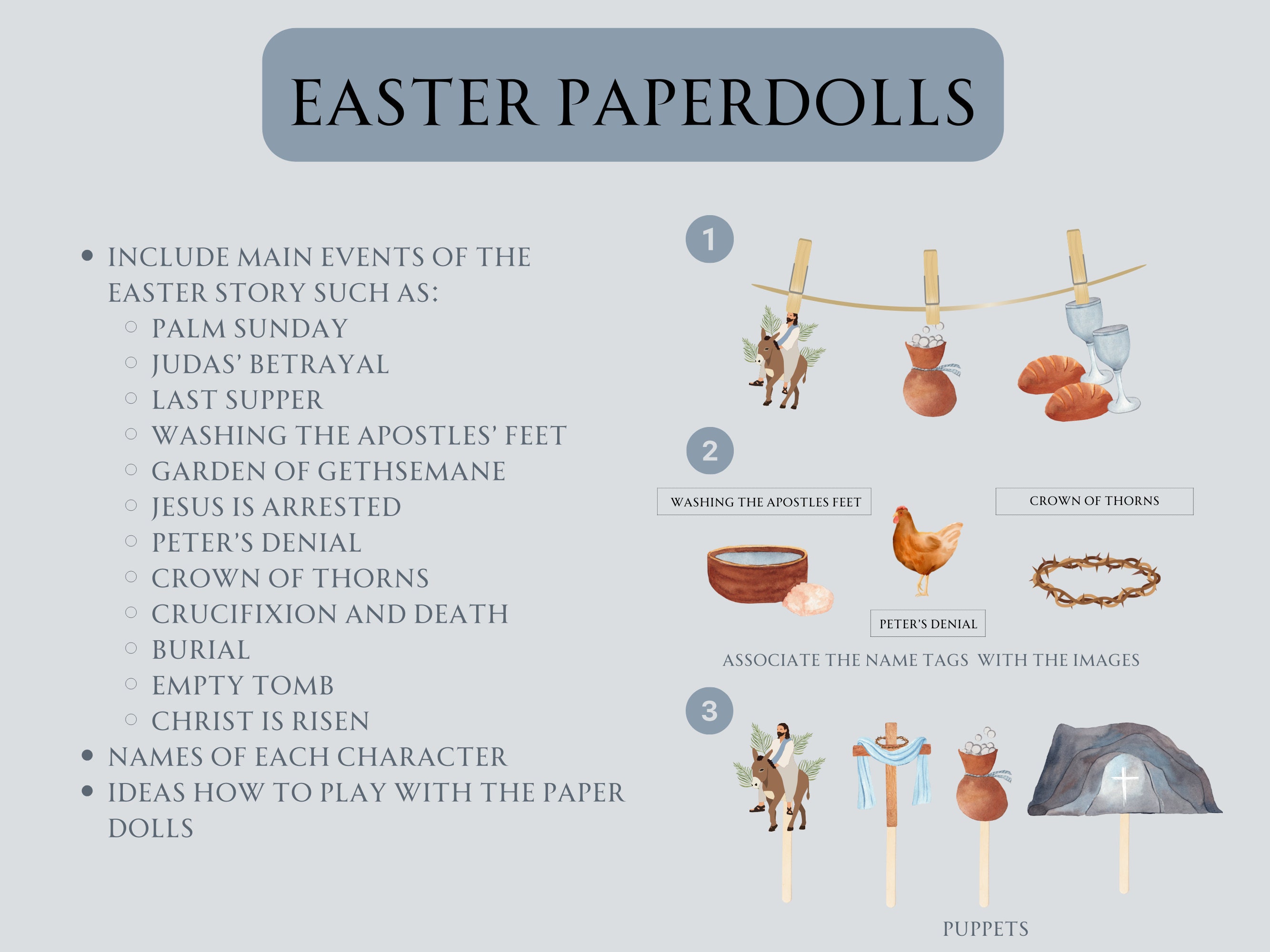 Easter Bible Story for Kids Easter Activities Printable Pack Easter ...