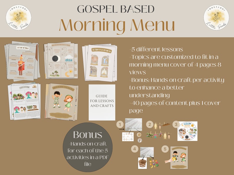 Morning Menu Gospel Based for Kids Homeschool Christian Planner Unit ...