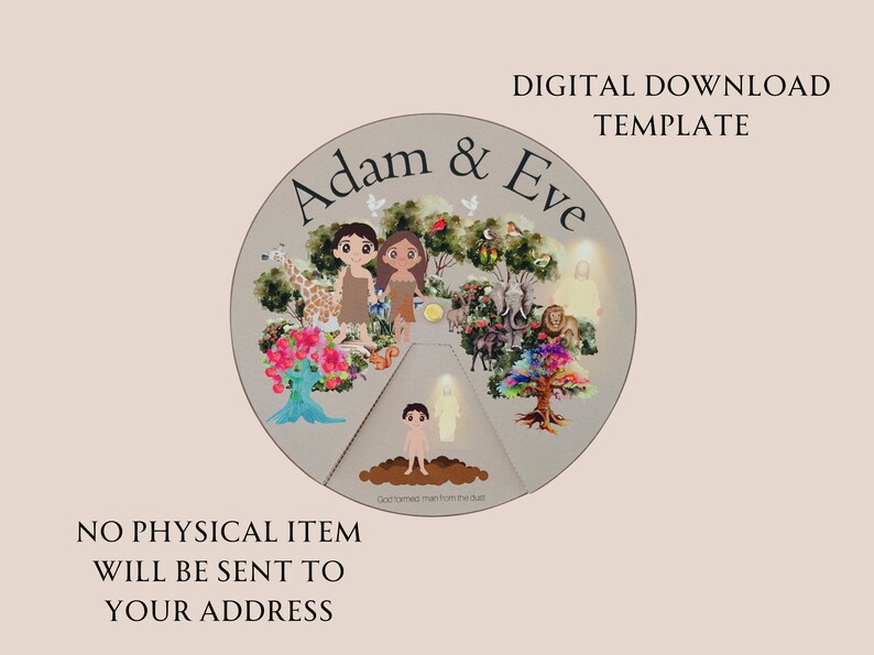 Adam and Eve Spinner Wheel Bible Story for Children Activity Craft ...