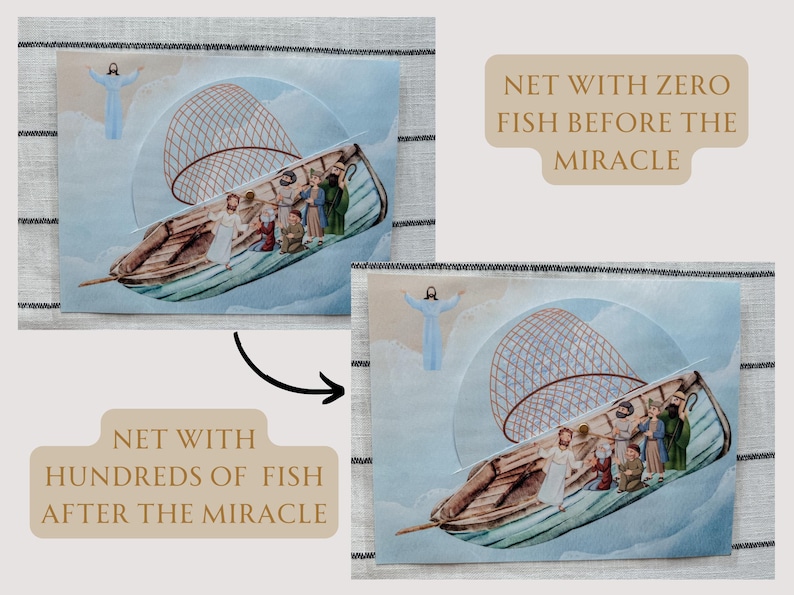 Miraculous Catch of Fish Printable Miracles of Jesus Crafts Bible Hands ...