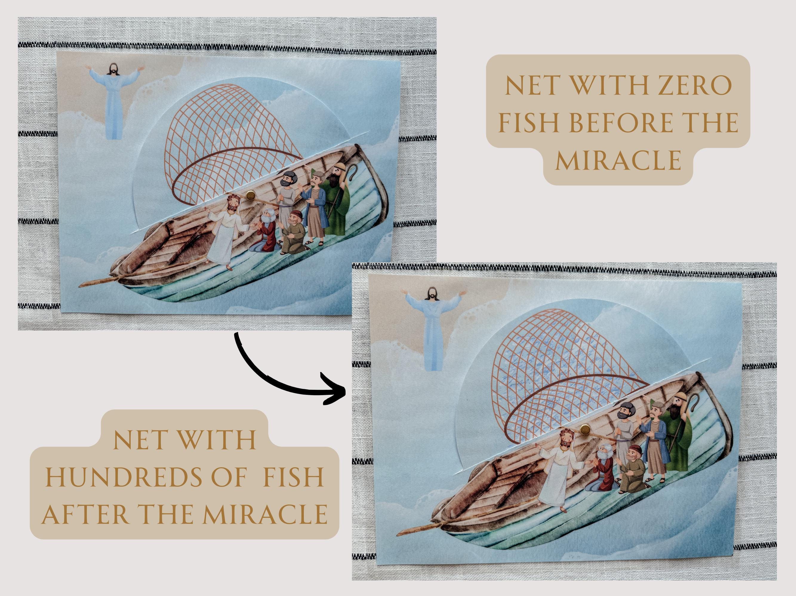 Miraculous Catch of Fish Printable Miracles of Jesus Crafts Bible Hands ...