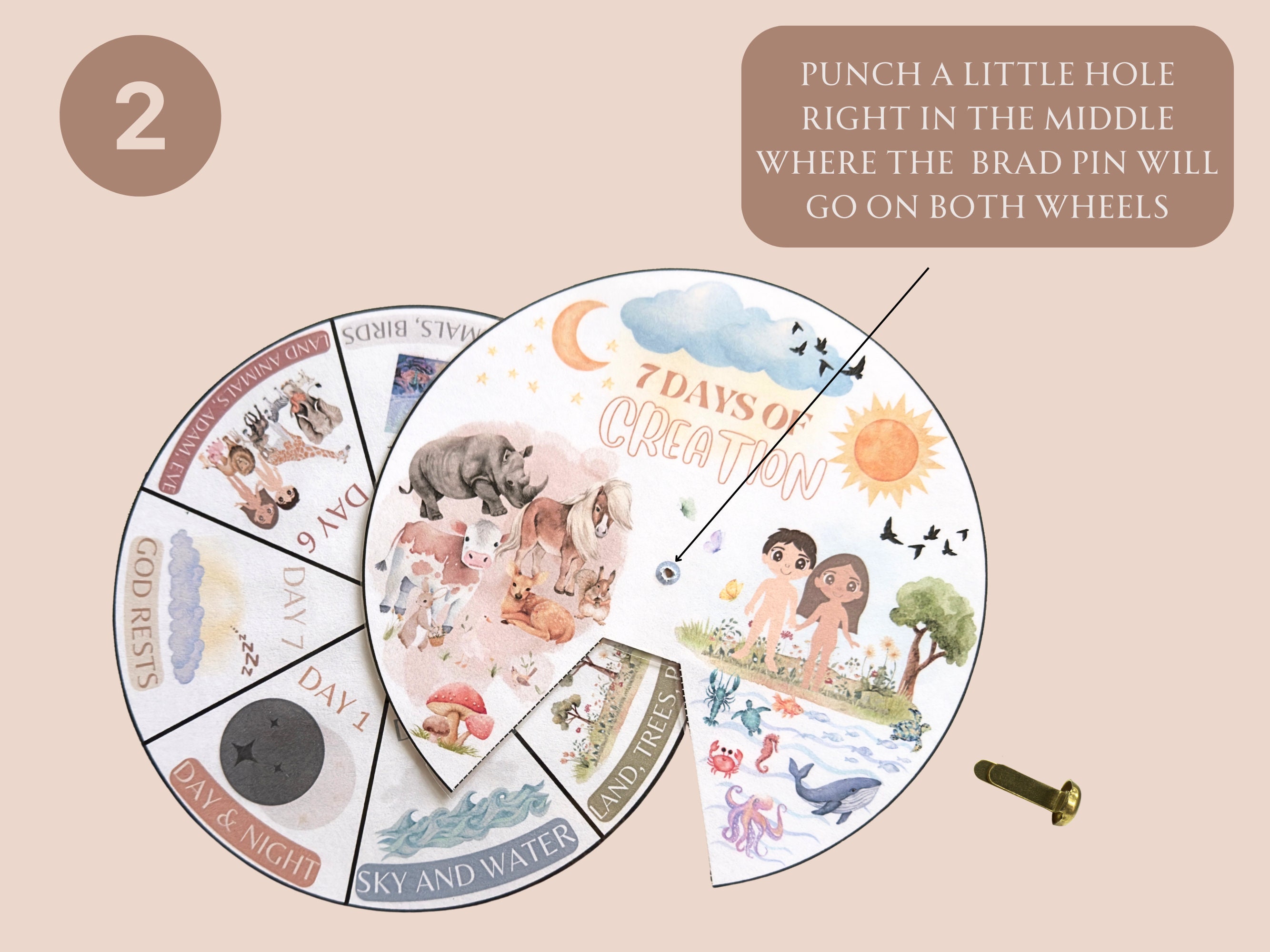 7 Days of Creation Spinner Wheel Bible Craft Activity for Children ...