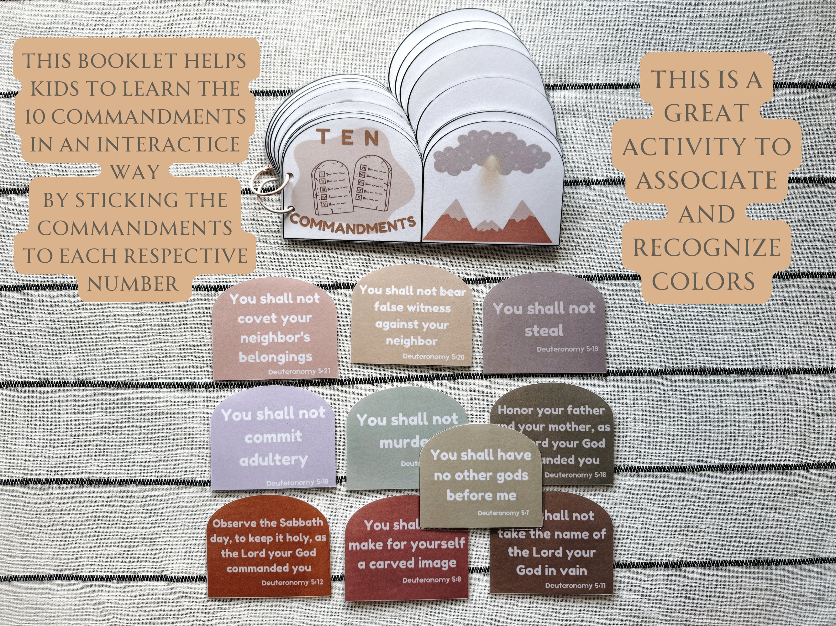 10 Commandments Church Quiet Busy Booklet for Children Bible Activity ...