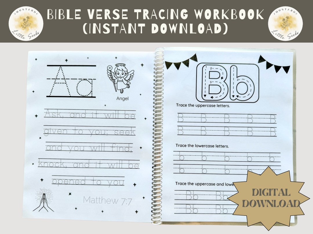 Alphabet Scripture Tracing Workbook A-Z Children Bible Learning ...